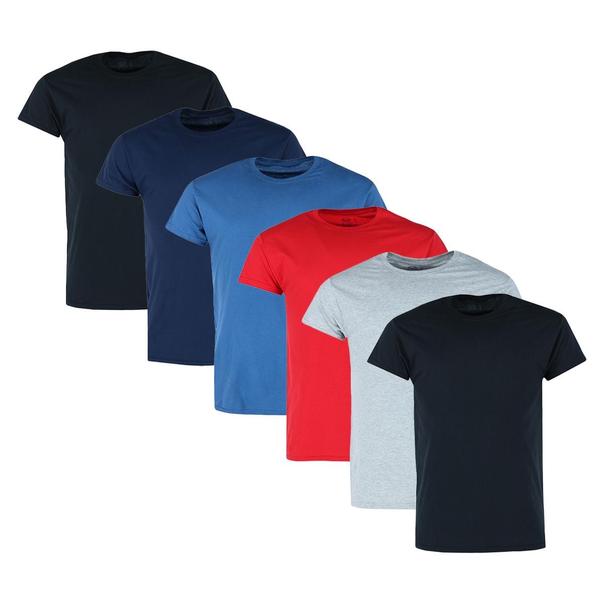 Men's Crew Neck Short Sleeve Assorted (6 Pack) by Fruit of the Loom | T-Shirts at BeltOutlet.com