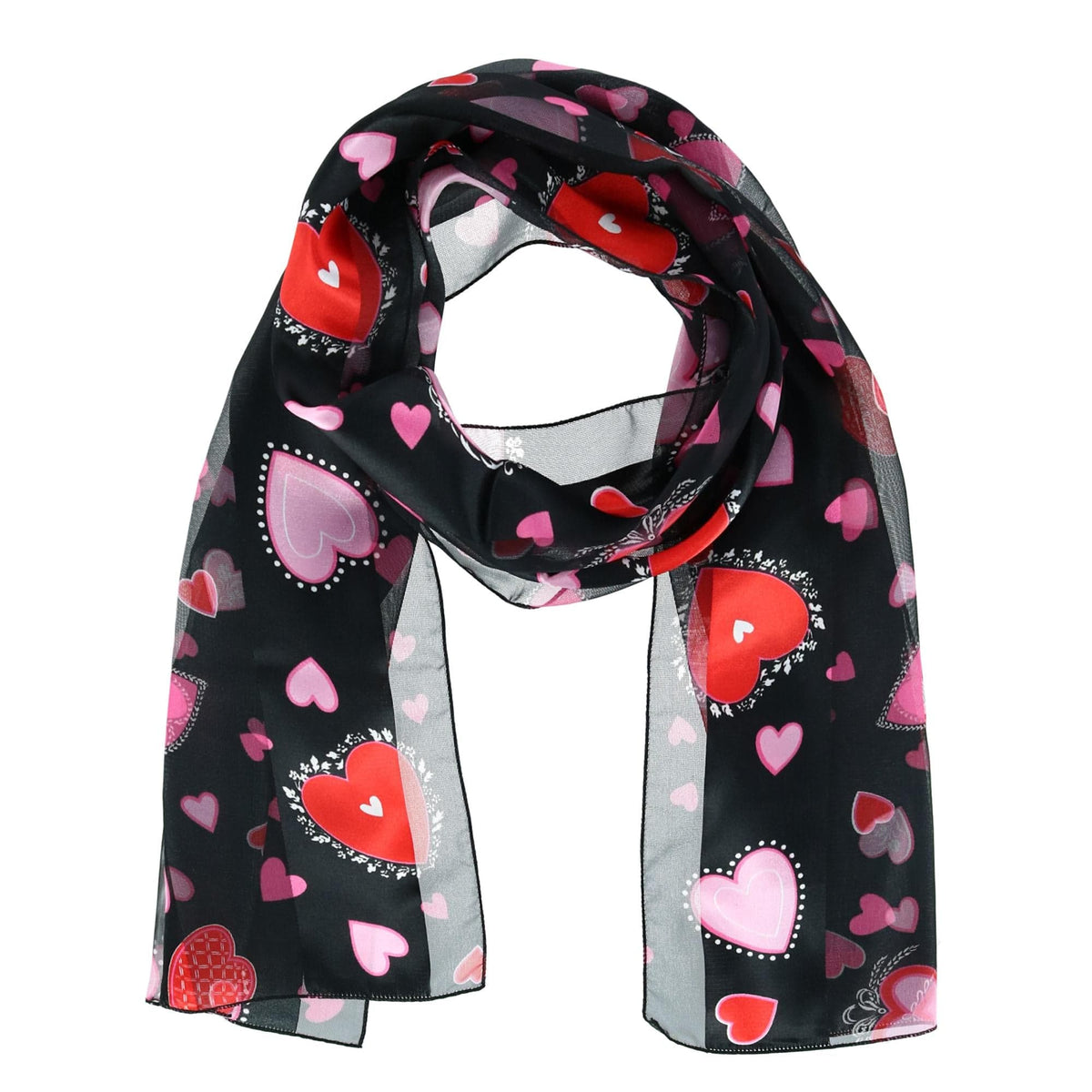Women's Valentine's Day Heart Print Holiday Lightweight Scarf by CTM ...