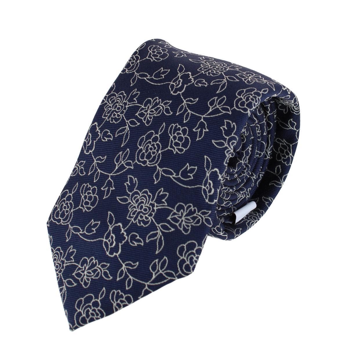Floral Stencil Print Necktie by Ascentix | Neckties at BeltOutlet.com