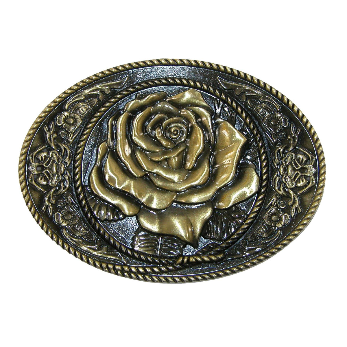 Women's Western Rose Belt Buckle by CTM | Belt Buckles at BeltOutlet.com