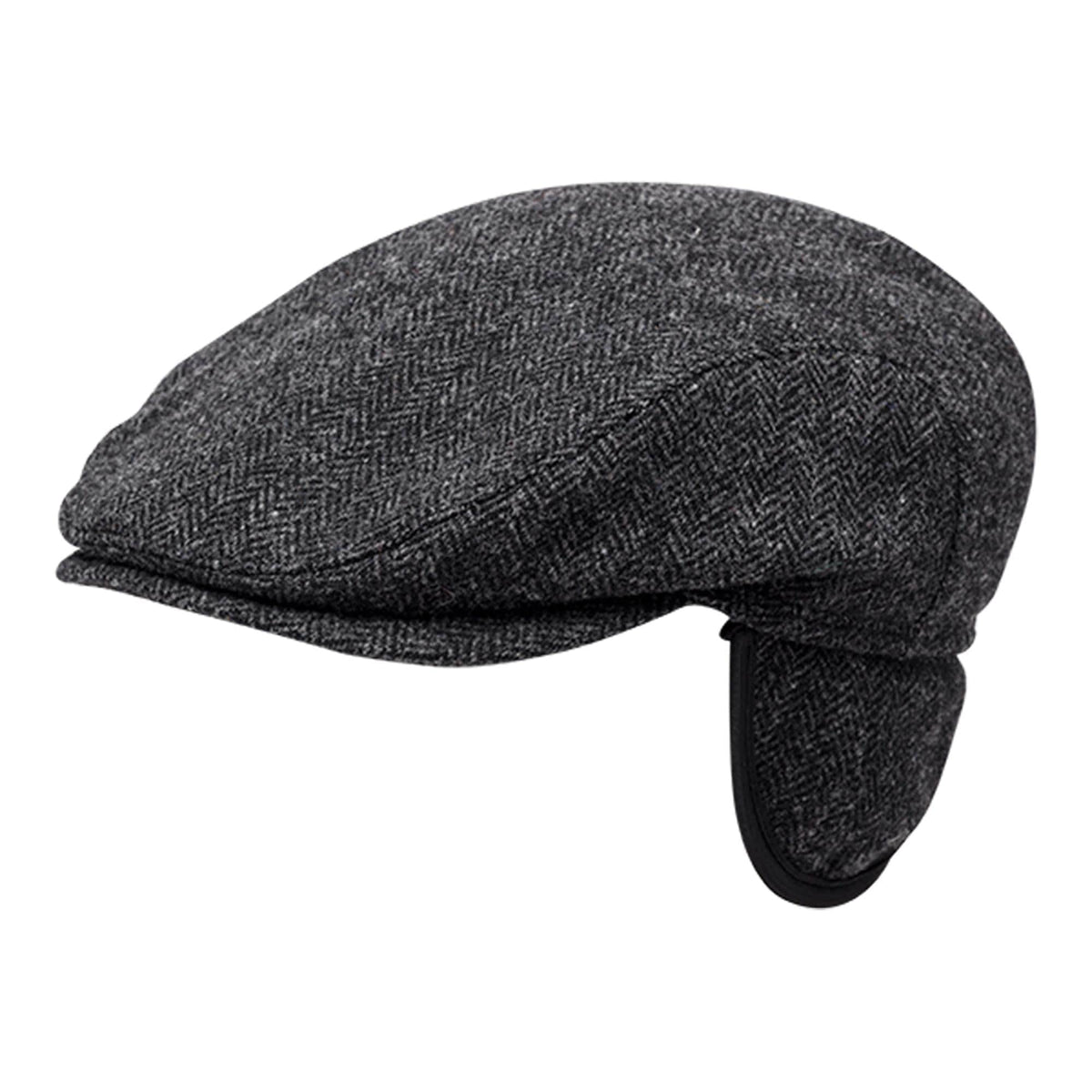 Men's Herringbone Wool Ivy Slim Cap with Earflaps by Wigens | Ivy Caps ...