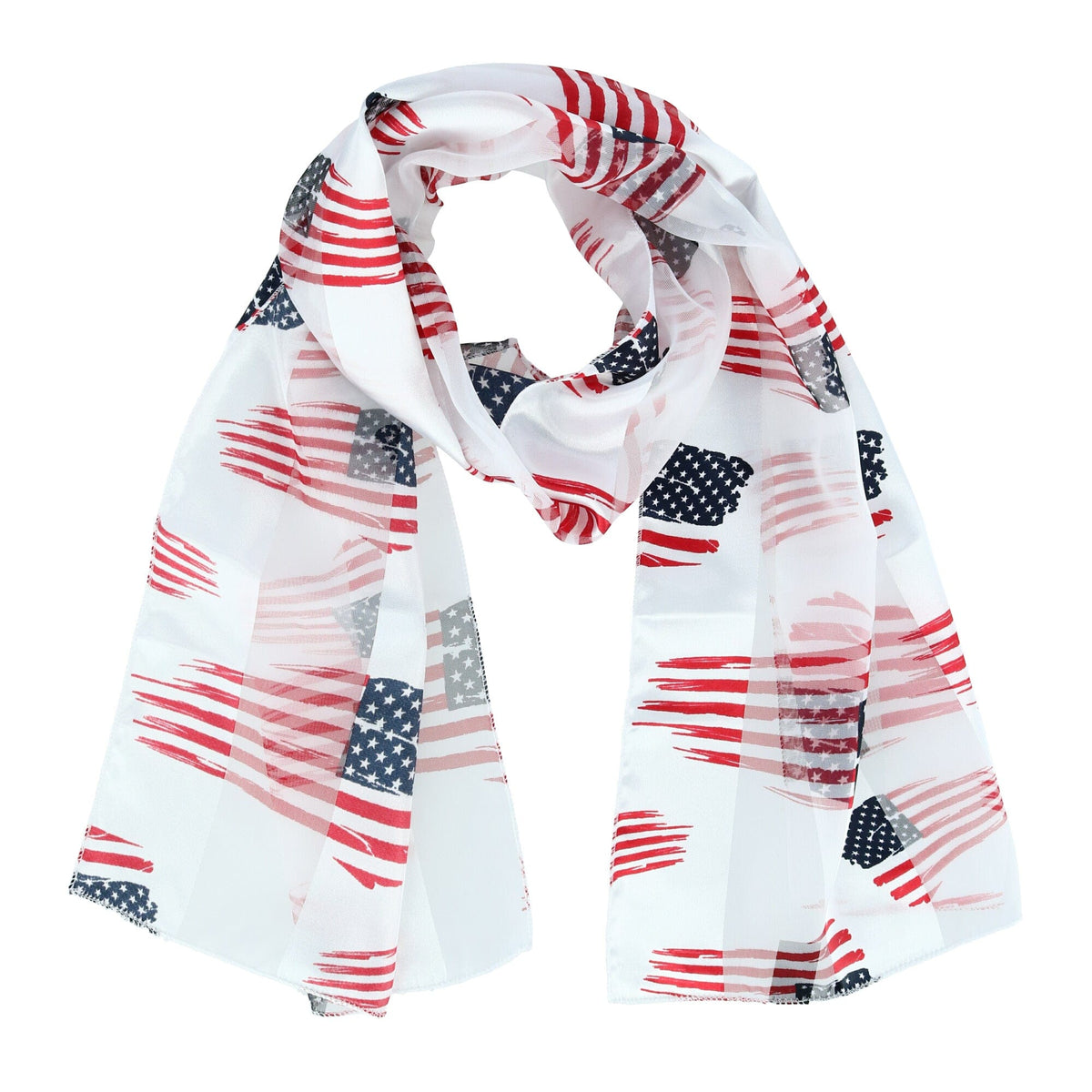 Women's American Flag Print Lightweight Scarf by CTM | Winter Scarves ...